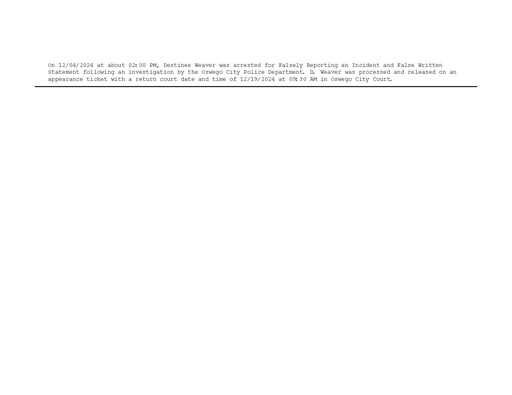 Oswego County TodayOswego Police Department Arrest Summary Report ...