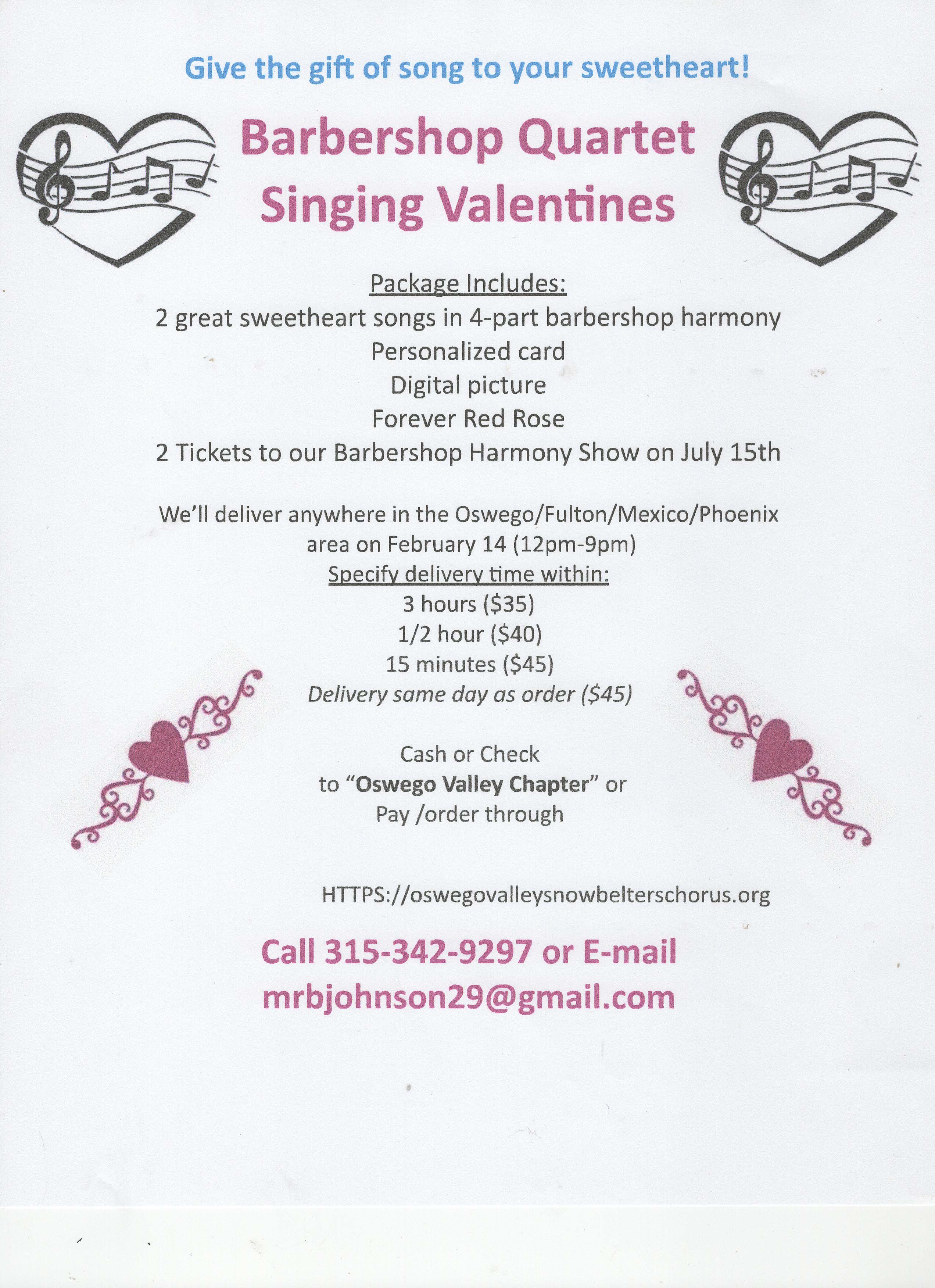 Oswego County TodayOswego Valley Snowbelters Barbershop Chorus Offers ...